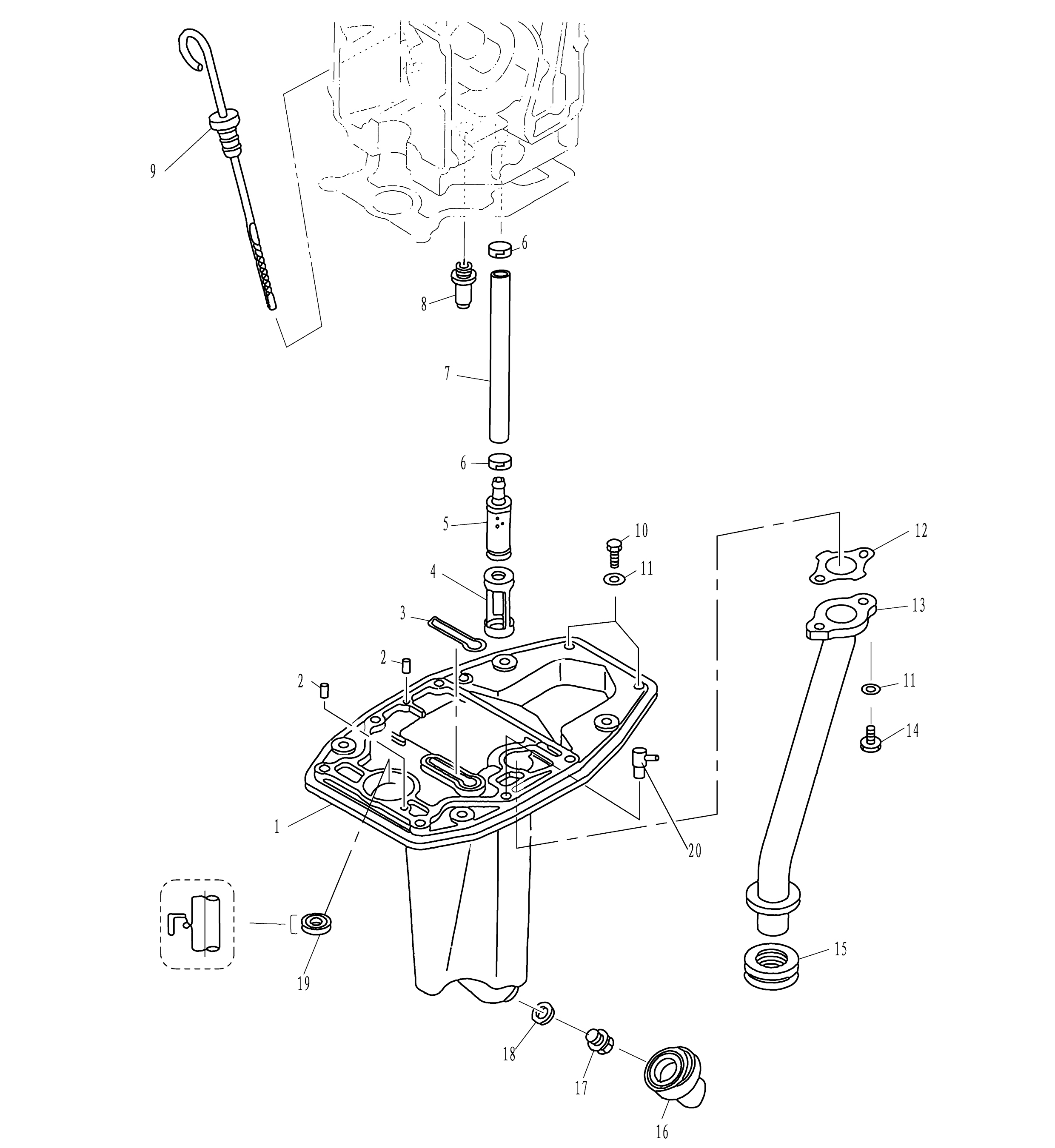 5 | МАСЛОСБОРНИК | Лодочный мотор F9.9BMS PARSUN | купить цена в СПБ